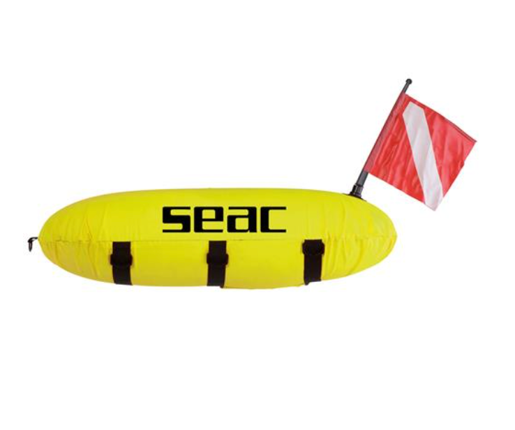 Seac Torpedo Buoy and Flag, Yellow – Blue Tuna Spearfishing Co